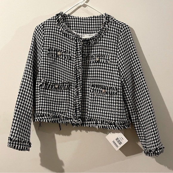 JING | Jackets & Coats | Nwt Jing Houndstooth Tweed Jacket | Poshmark